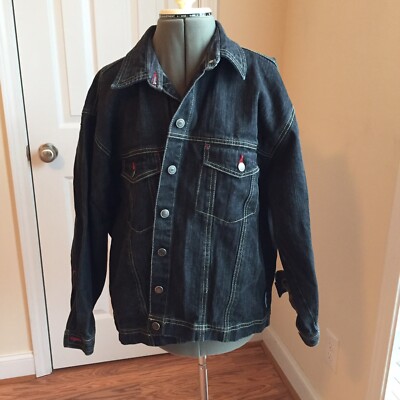 US jean club jacket size extra large dark denim jean jacket XL Men's ...