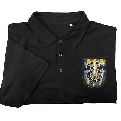 12th special forces group flash wcrest embroidered polo shirt | eBay