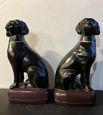 Set 2 Vintage Black Lab Bookends | eBay