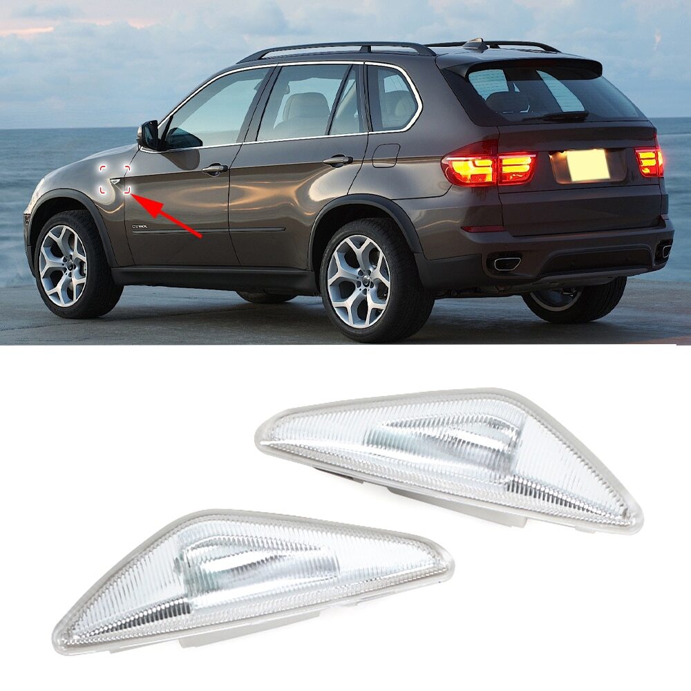 2x LED Fender Side Marker Light Turn Signal Indicator for BMW X5 E70 X3 ...