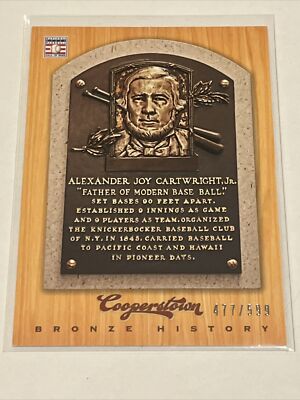 2012 Panini Cooperstown Bronze History /599 Alexander Cartwright #14 ...