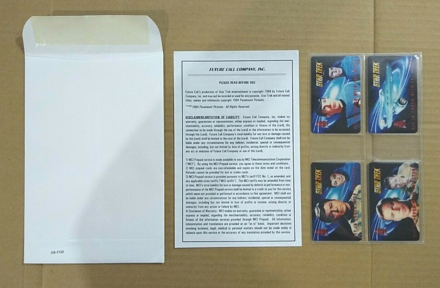 Star Trek Future Call Tec Card Set Lot of 4 1994 MCI Phone Card | eBay