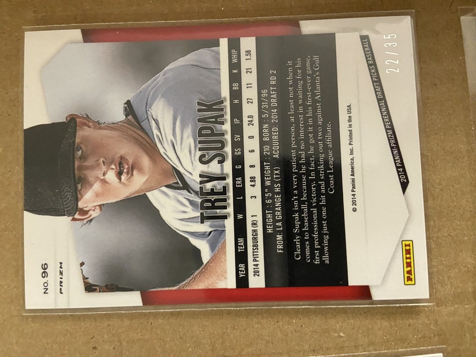 2014 Panini Prizm Perennial Draft Picks Green Prizms 22/35 Trey Supak ...