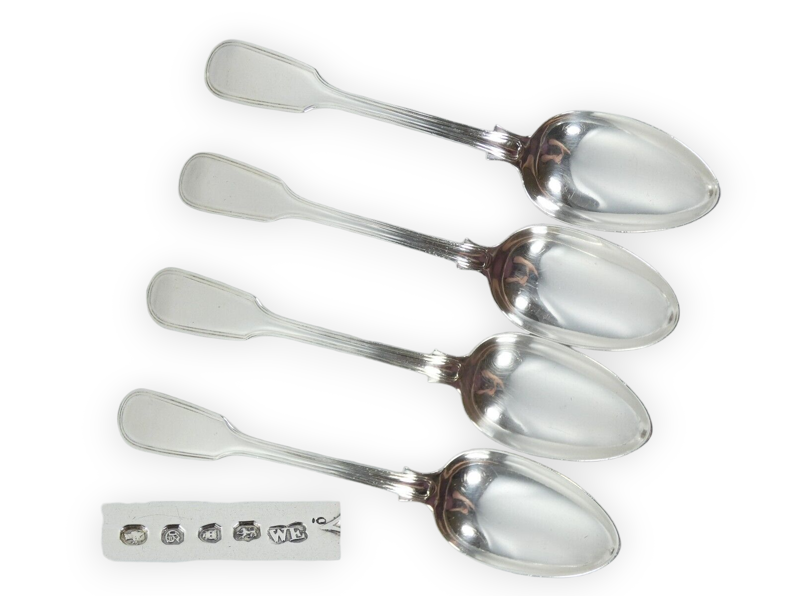 Antique Victorian 1836 Set of 4 Sterling Silver Tablespoons Spoons ...