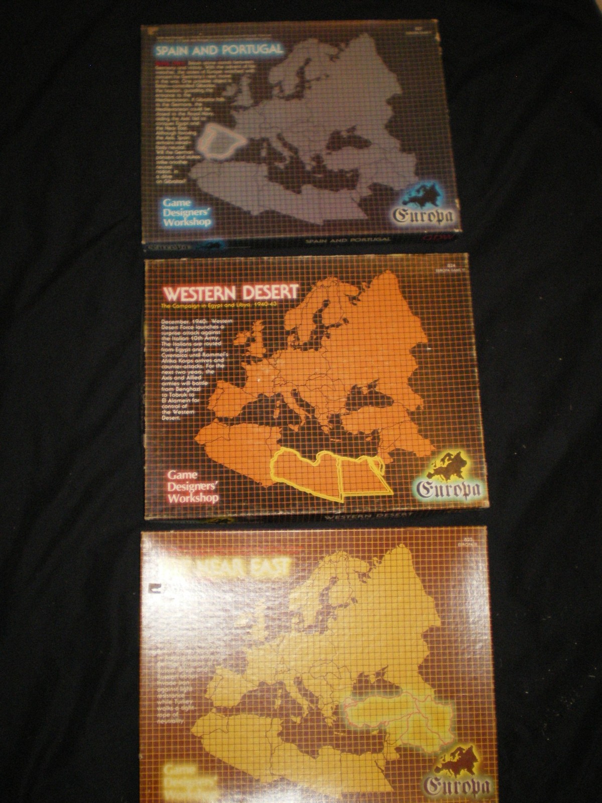 Lot of 3 GDW Europa Board Game The Near East Western Desert Spain and ...
