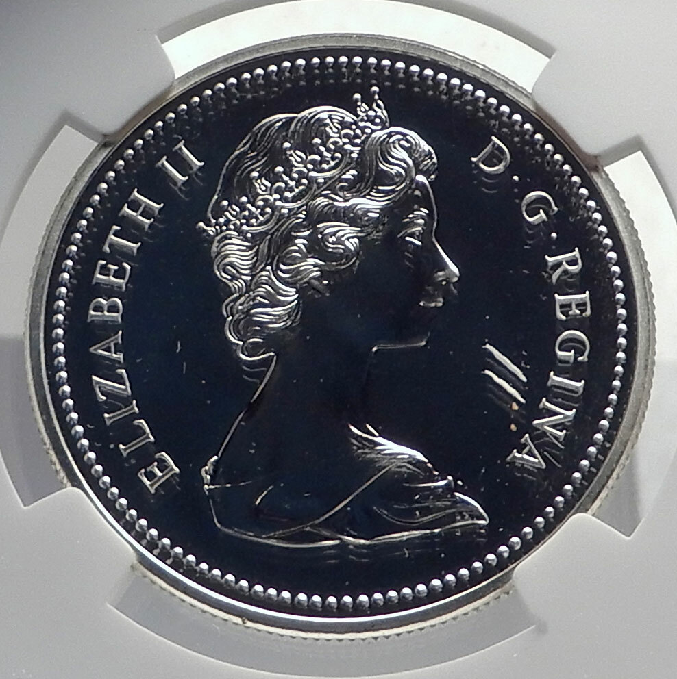 1976 CANADA UK Queen Elizabeth II LIBRARY Genuine Silver Dollar Coin ...