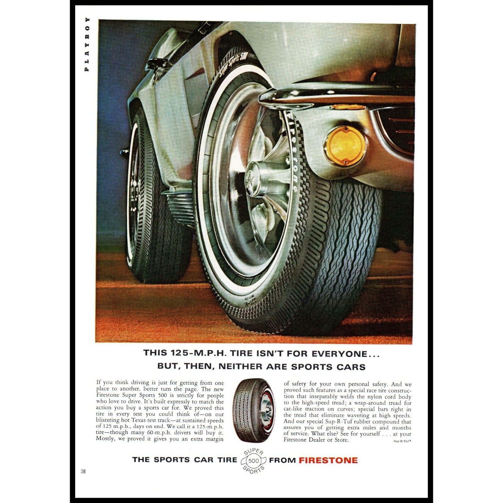 1965 Firestone Super Sports 500 Tires Vintage Print Ad Car Tire Mag ...