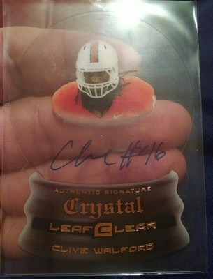 2015 Leaf Clear Clive Walford die cut autograph RAIDERS Crystal Ball ...