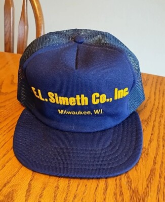 NOS Vtg Milwaukee E L SIMETH CO TRUCKER HAT Mesh Snapback Cap USA Metal Machines | eBay