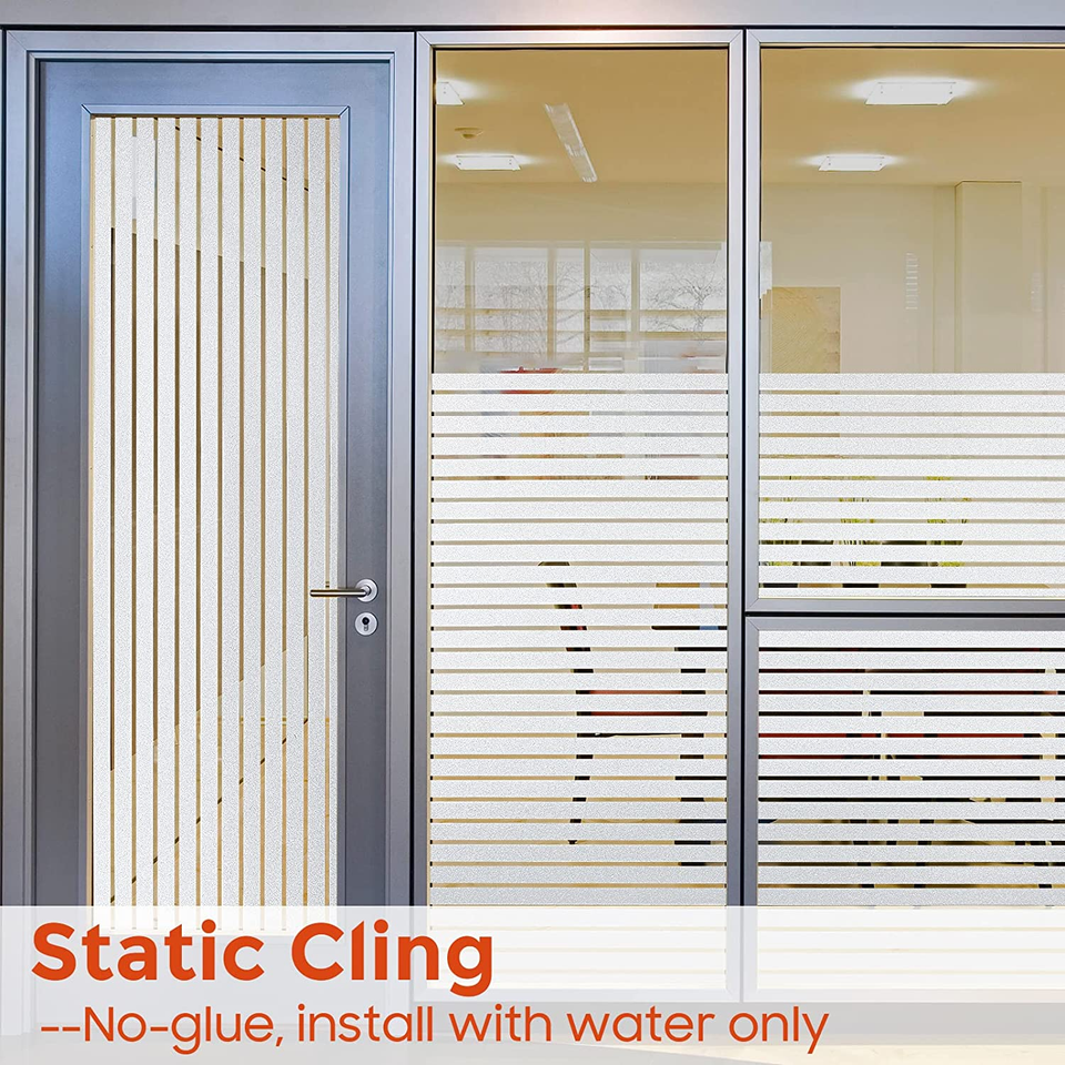 Window Privacy Film, Blinds Frosted Glass Window Film Stripe Patterns ...