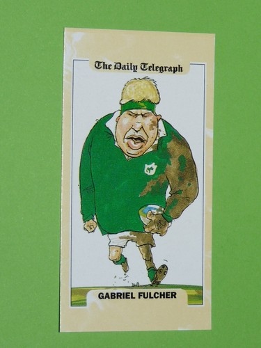 DAILY TELEGRAPH CARD 1995 RUGBY COUPE MONDE IRLANDE EIRE GABRIEL ...