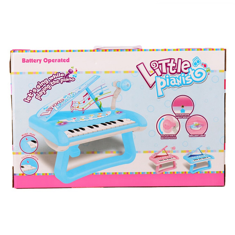 Kids Toddler Blue Piano Music Toy Gift Musical Instruments W/ Lights ...