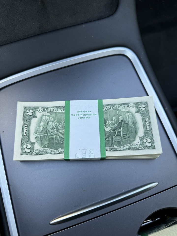 LOT of 100, $2 Two Dollar Star Notes Uncirculated Strap BEP Pack ...