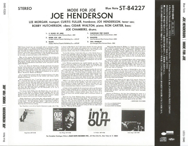 Joe Henderson Jazz Sax NEW CD(SHMCD) Mode For Joe Bobby Hutcherson ...