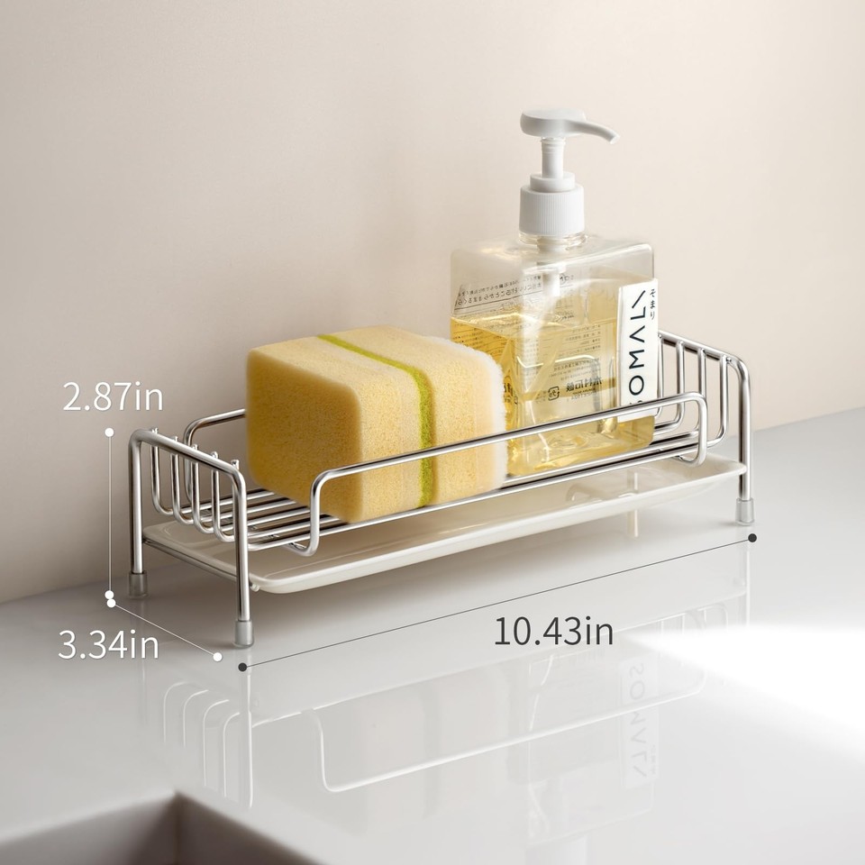 LANZYLO Silver Sponge Holder for Kitchen Sink, Medium, silver | eBay