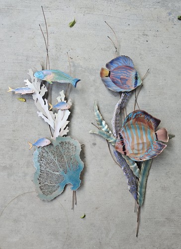 Set 2 Large Bovano Of Cheshire Enamel Wall Sculptures Under the Sea ...