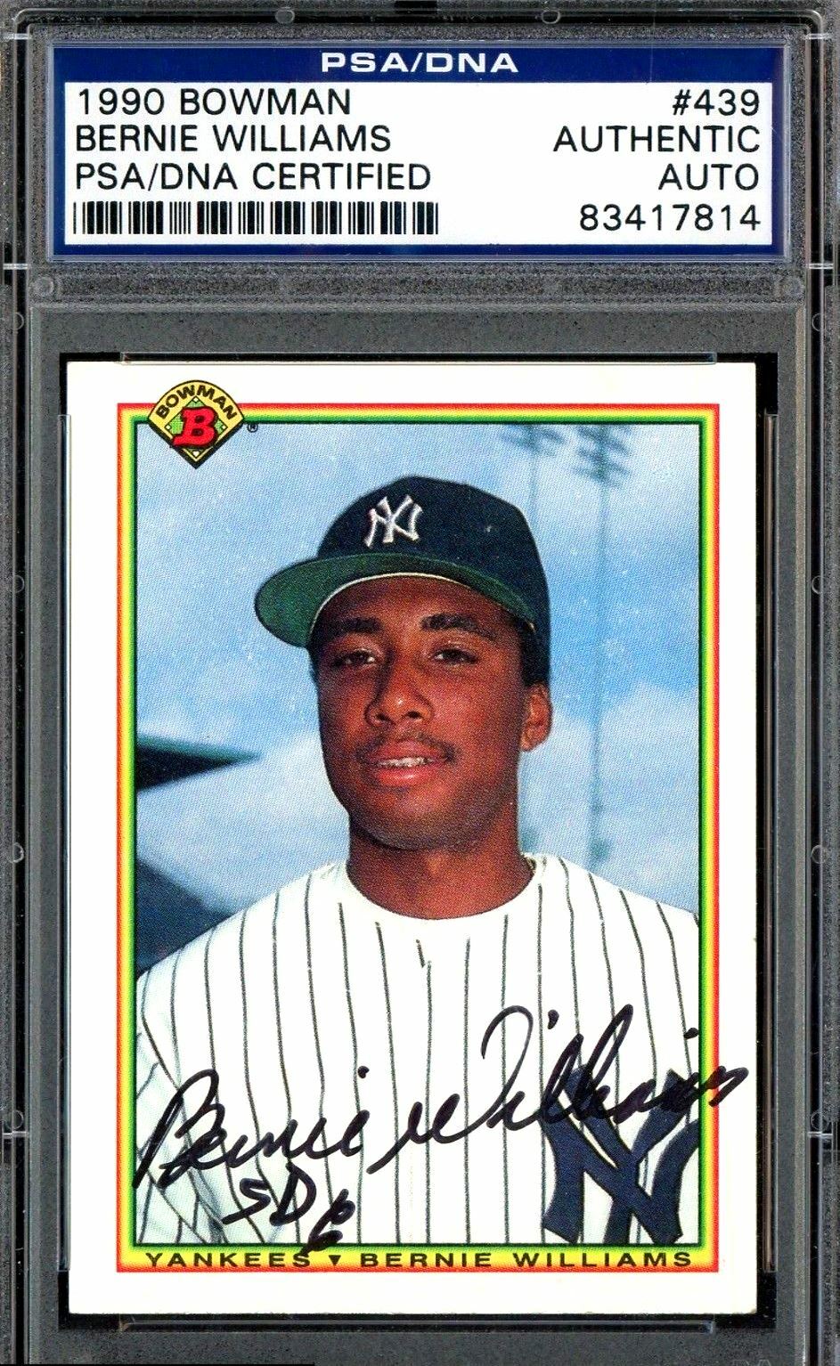 Yankees PSA DNA Rc Bernie Williams Auto 1990 Bowman Rookie Signed ...