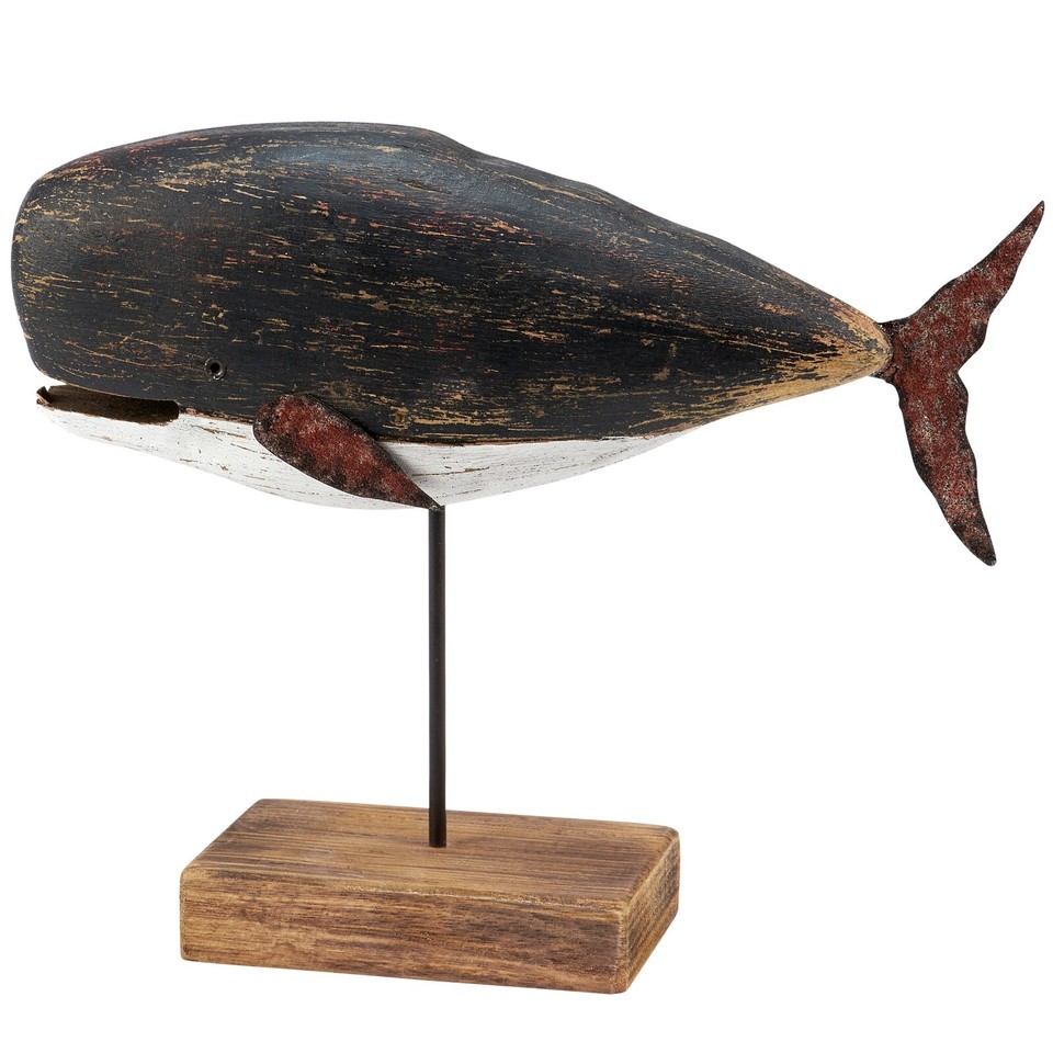 Primitives by Kathy Rustic Black Whale Sitter Beach House Decor Coastal ...