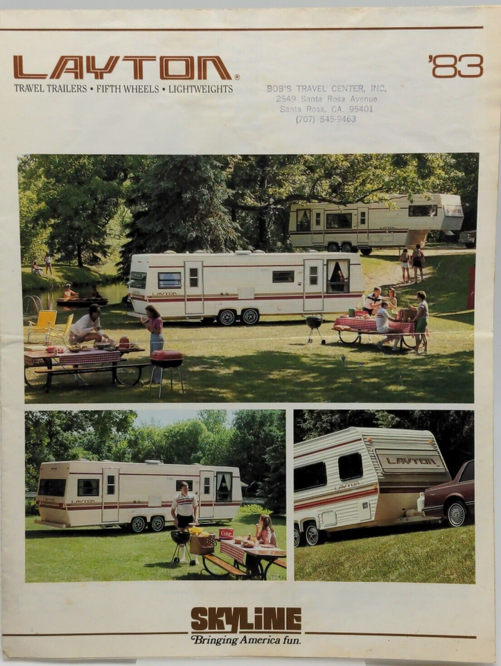 SKYLINE LAYTON TRAVEL TRAILERS 1983 Product Brochure Catalog ...