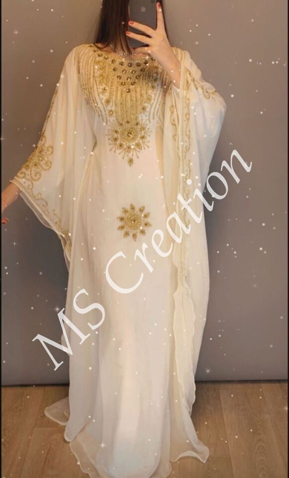 SALE!! New White Wedding Dress African Attire Kaftan Arabian Plus Size ...