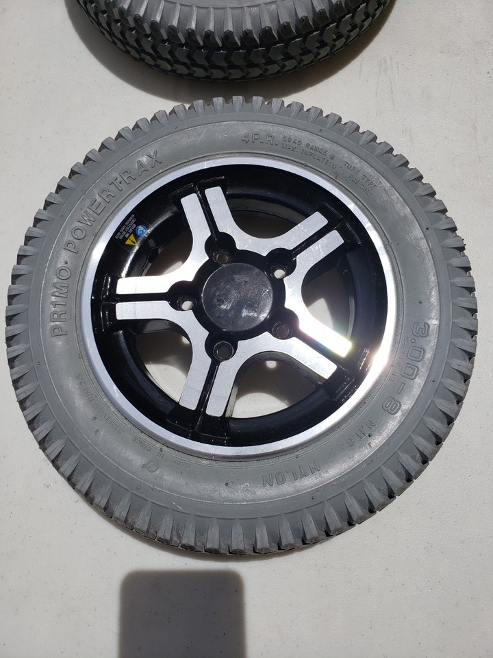 Quantum Edge 2.0 Power Wheelchair Drive Wheels Tires 3.00-8 - Black | eBay