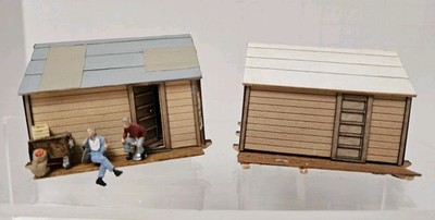 (2) HO Scale Laser cut Cabins / Company Houses - Nicely Built with ...