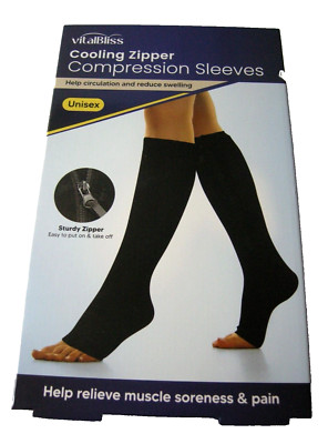 Cooling Zipper Compression Sleeves by VitalBliss, Size S/M, 1 Pair ...