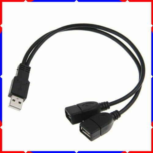 USB Cable USB 2.0 A Male To Dual Female Jack Y Splitter Hub Adapter ...
