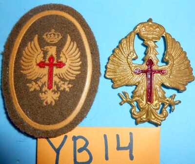 YB14 two vintage Spanish Army uniform insignias/badges | eBay