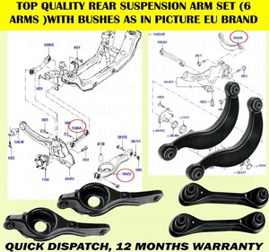 FOR FORD FOCUS MK1 MK2 CMAX ST170 REAR UPPER LOWER SUSPENSION TRAILING ...