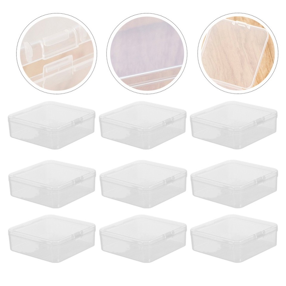 20 Pcs Small Plastic Box Craft Storage Boxes with Lids Clear Containers ...