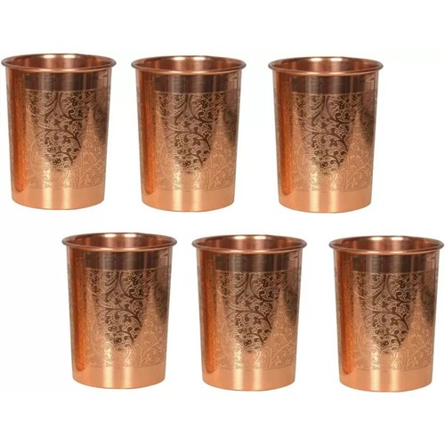Pure Copper Glass Set, Handcrafted Hammered Cups for Health Benefits ...