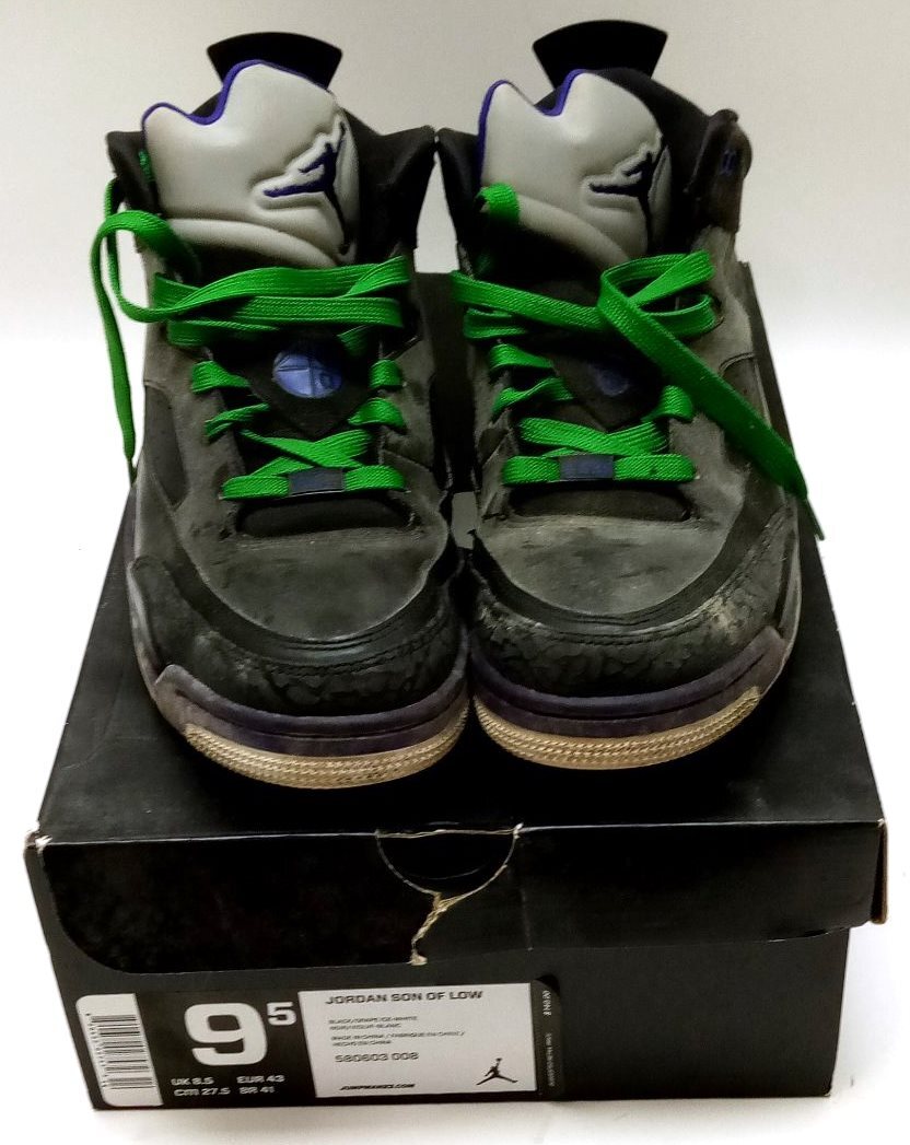 Men's NIKE AIR JORDAN Black/Green Sneakers 9.5 | eBay