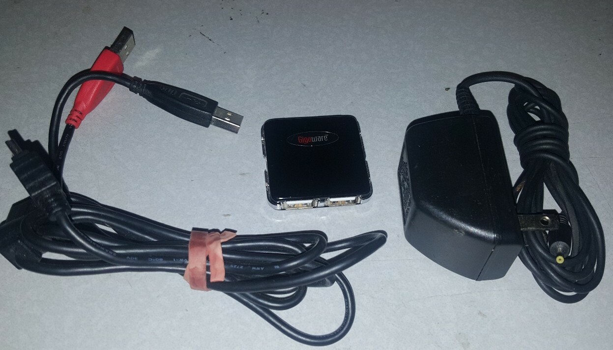 GIGAWARE RADIOSHACK 26 113 USB 2.0 4 HUB BLACK METAL ADAPTER WITH ...