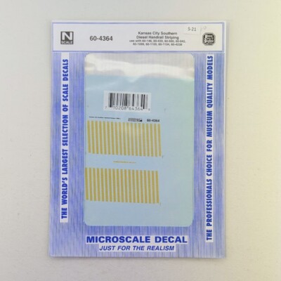 Microscale Decals 60-4364 N Scale KCS Diesel Handrail Striping Decals ...