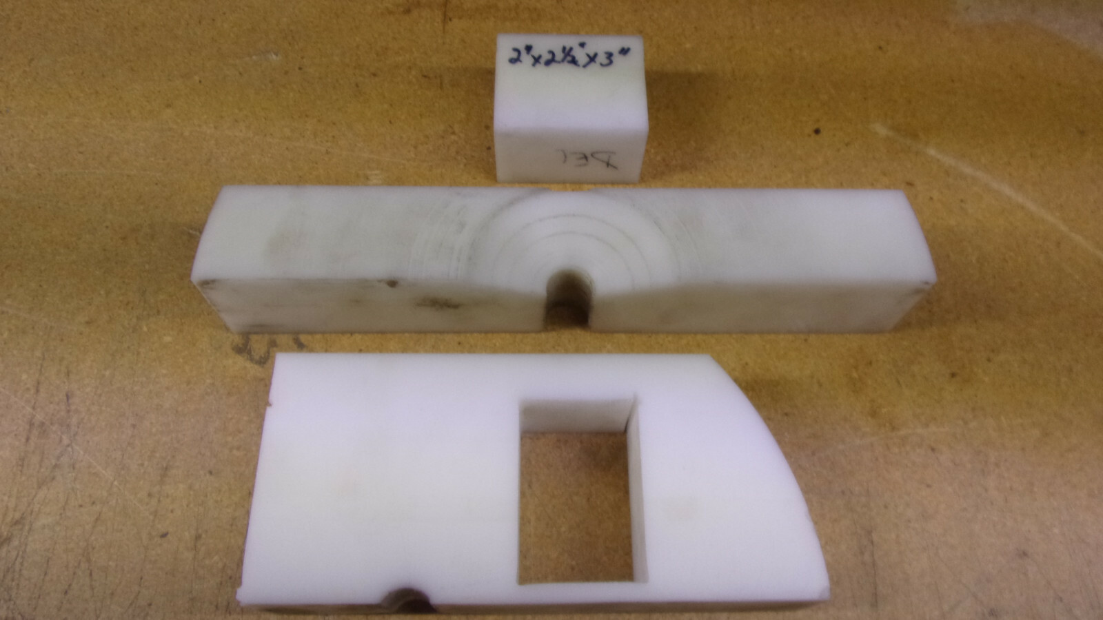 2" THICK NATURAL DELRIN PLASTIC 3 PIECES ASSORTED SIZES SEE ALL PHOTOS ...