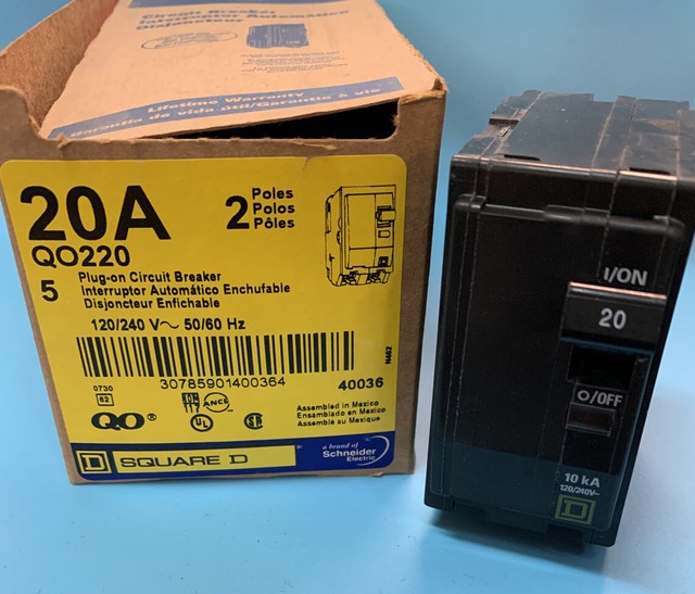 Square D QO220 QO 20 Amp Two Pole Circuit Breaker for sale online | eBay