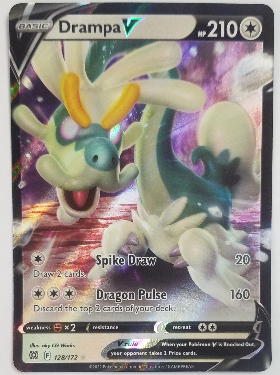 Drampa V 128/172 - Brilliant Stars - Ultra Rare Holo Pokemon Card Near ...