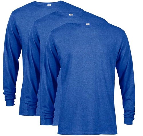 3 pack Delta Pro Weight Adult Plain Long Sleeve T-shirts Medium | eBay
