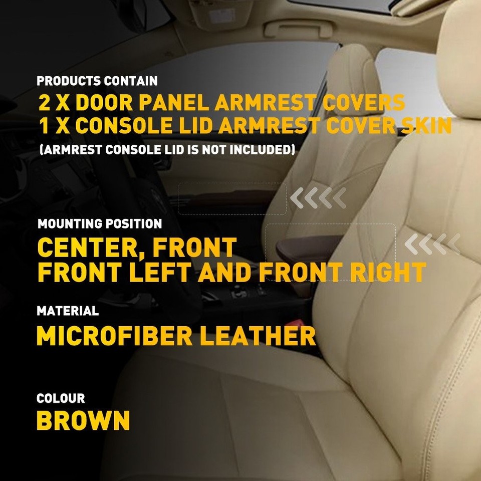 Console Box Lid & Door Armrest Cover Leather Brown For Toyota Avalon 13 ...