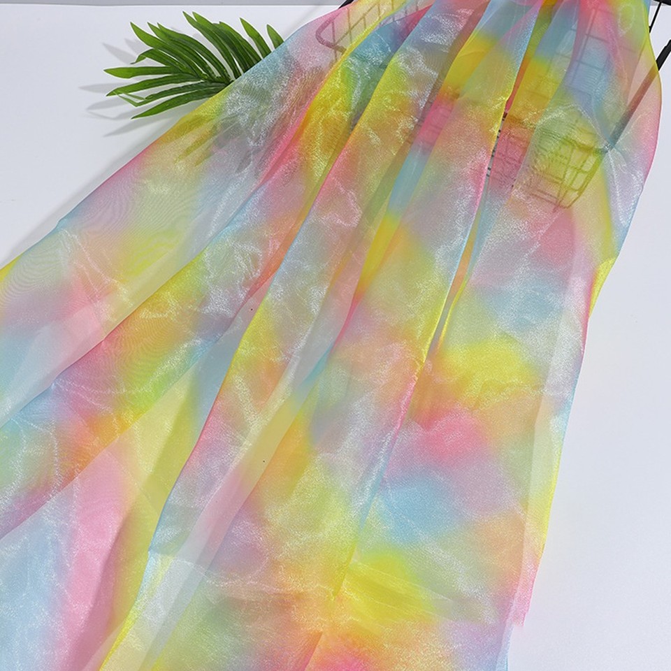 Dacron Rainbow Gradient Mesh for organza Fabric for Doll Clothes For ...