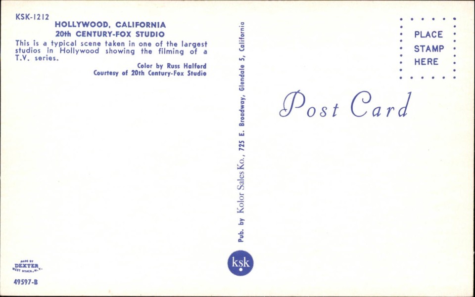 20th Century Fox Studio Hollywood California vintage postcard n751 | eBay