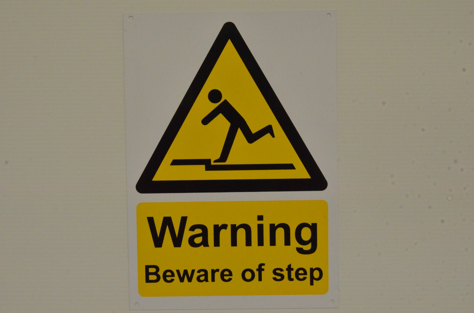 Warning Beware Of Step Hazard Caution Sign With/Without Holes Or ...