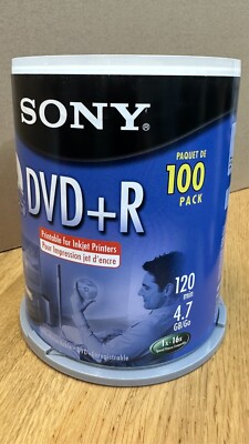 Sony DVD+R 4.7GB 16x Blank Printable Discs - New, Unused, Open Box (100 ...