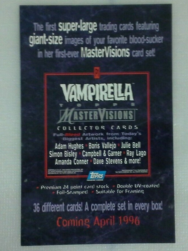 1996 Topps Vampirella Mastervisions Large Art Card Promo | eBay