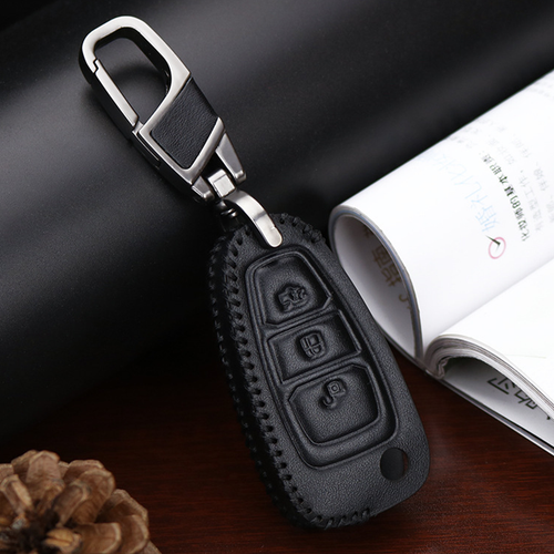 Leather Car Remote Key Fob Case Cover Holder Bag For Ford Edge Focus ...