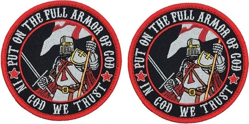PUT ON FULL ARMOR OF GOD IN GOD WE TRUST PATCH | 2PC IRON ON OR SEW 3.5 ...