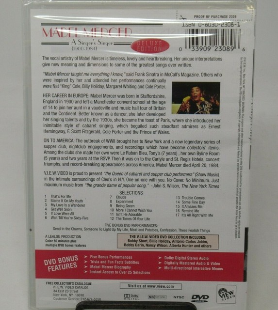 Mabel Mercer: A Singer's Singer (DVD, 1979) for sale online | eBay