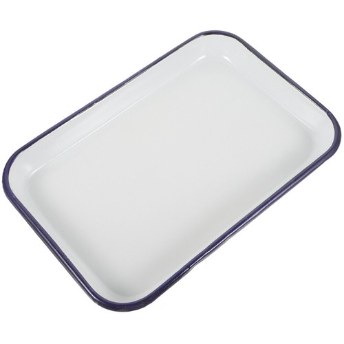 Enamel Square Plate Casserole Coated Baking White Pans for Oven Trays ...