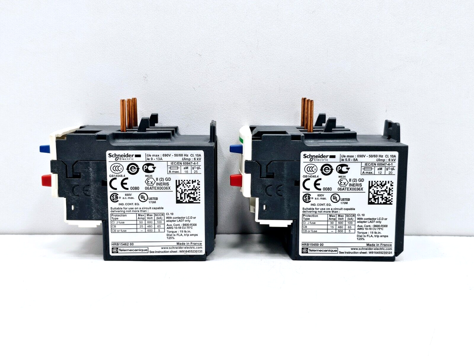 IEC 60947-4-1 SCHNEIDER ELECTRIC THERMAL OVERLOAD RELAY 394-9346 LOT OF ...